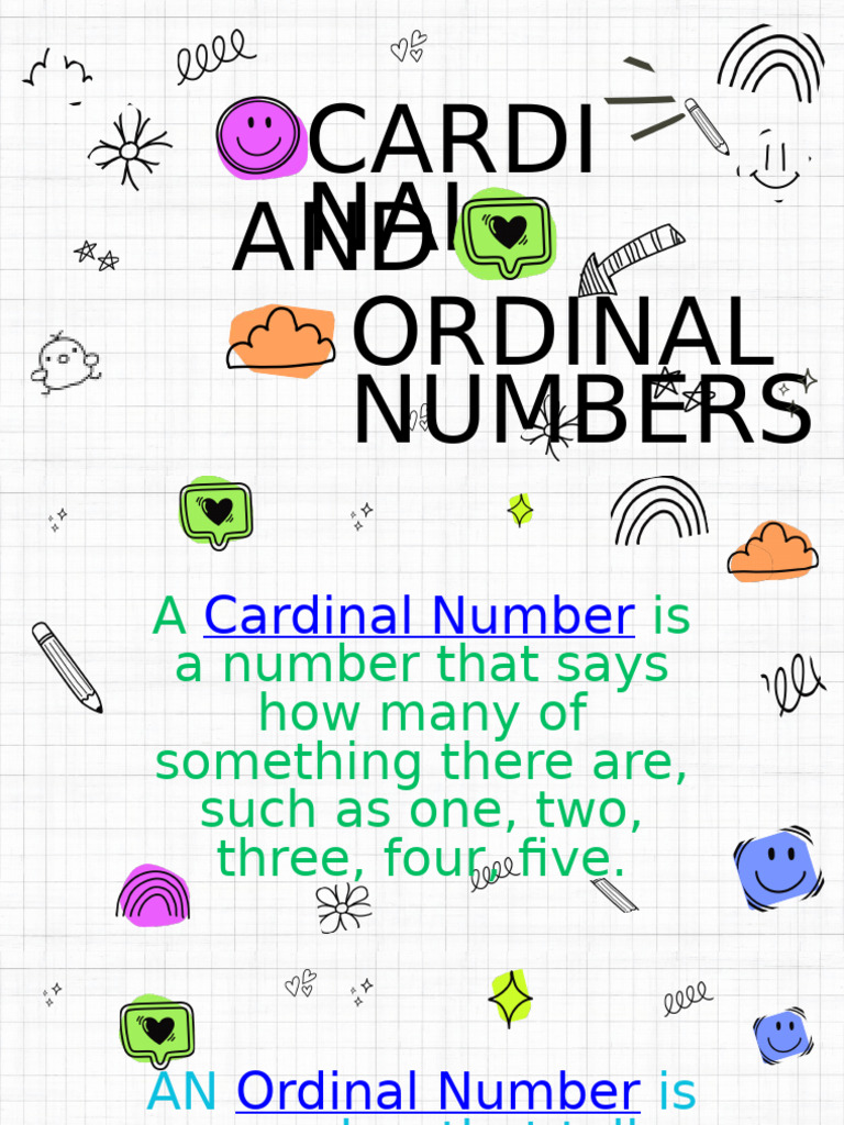 Cardinal and Ordinal Numbers in English | PDF
