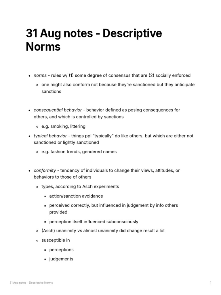 Understanding Descriptive Norms and Conformity | PDF
