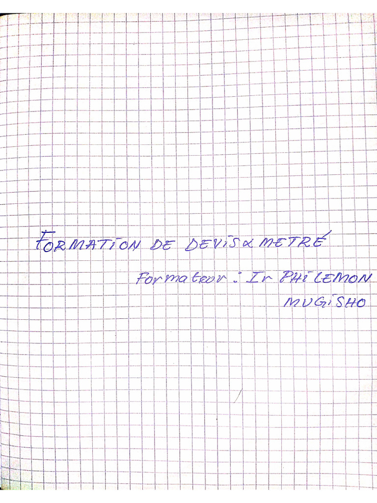 FORMATION COMPLET SUR LE DEVIS ET METRÉ | PDF