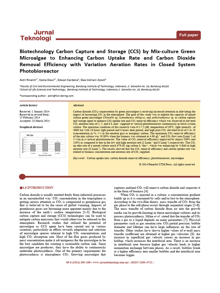 Microalgae for Enhanced CO2 Capture | PDF | Carbon Dioxide | Greenhouse Gas