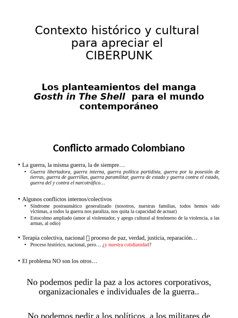 Contexto Histórico y Cultural para Apreciar El CIBERPUNK | PDF | Cyborg ...