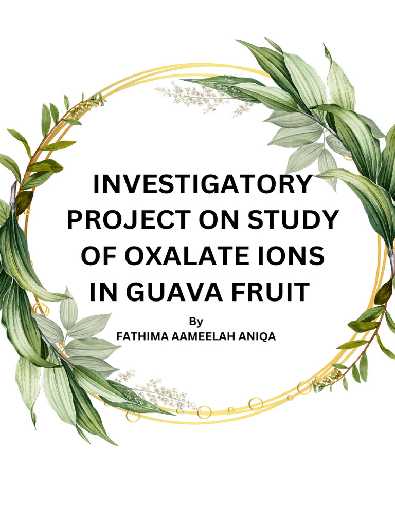 Investigatory Project On Study of Oxalate Ions in Guava Fruit - 20250322 - 171838 - 0000 | PDF