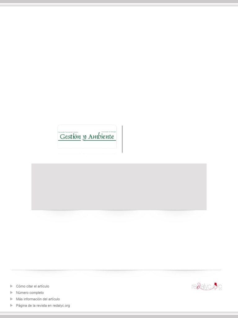 Gestión y Ambiente 0124-177X: Issn: Rgya@unalmed - Edu.co | PDF ...