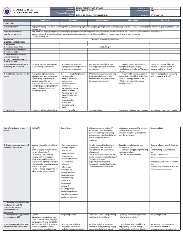 DLL_ESP 3_Q3_W6 | PDF
