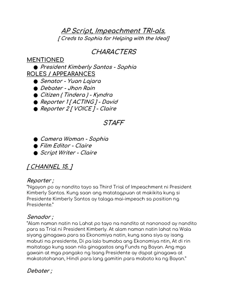 AP Script, Impeachment TRI-als | PDF