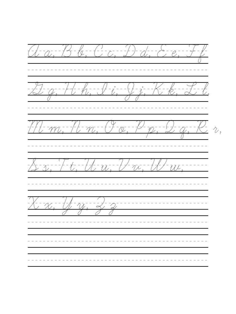Cursive Alphabet Practice Worksheet | PDF