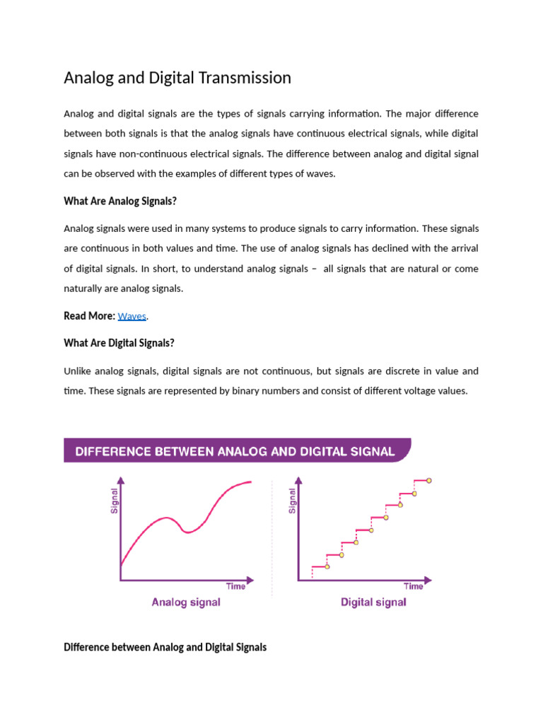 Analog and Digital Transmission | PDF