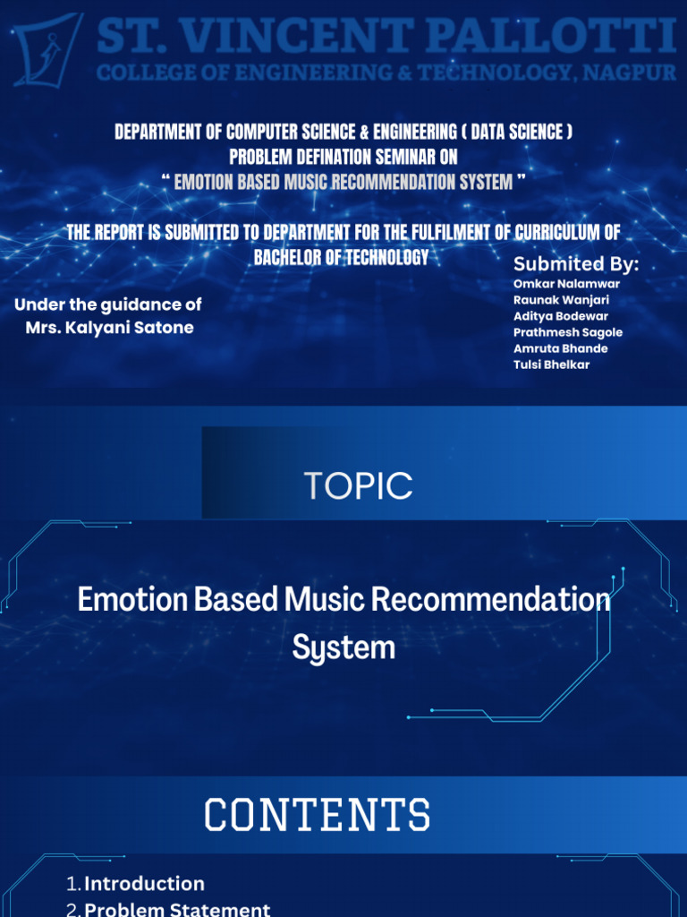 Emotion Based Music Recommendation System Presentation | PDF