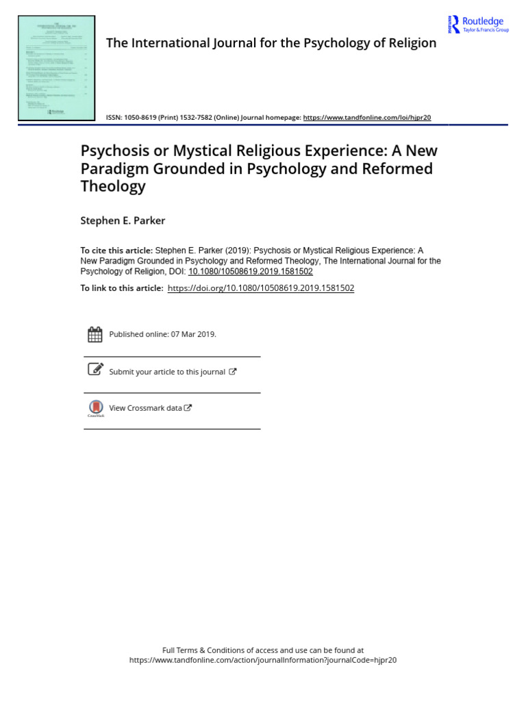Psychosis or Mystical Religious Experience A New Paradigm Grounded in ...