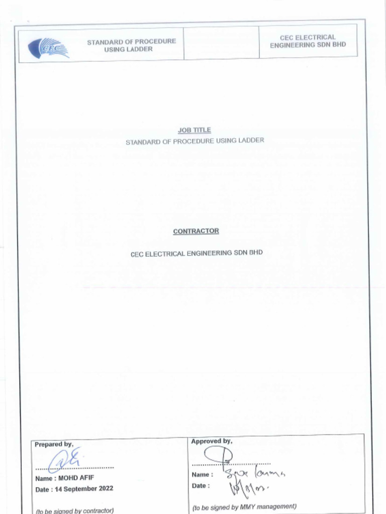 Ladder Sop Approve | PDF