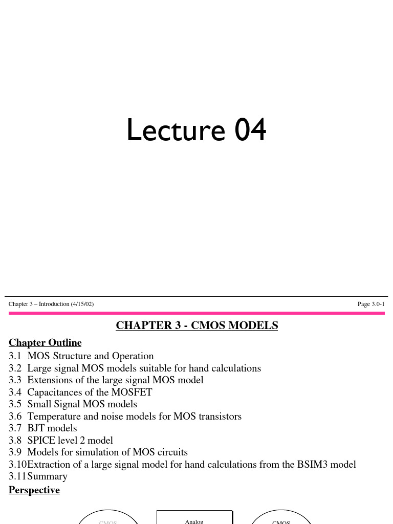 cmosmodels | PDF | Mosfet | Field Effect Transistor