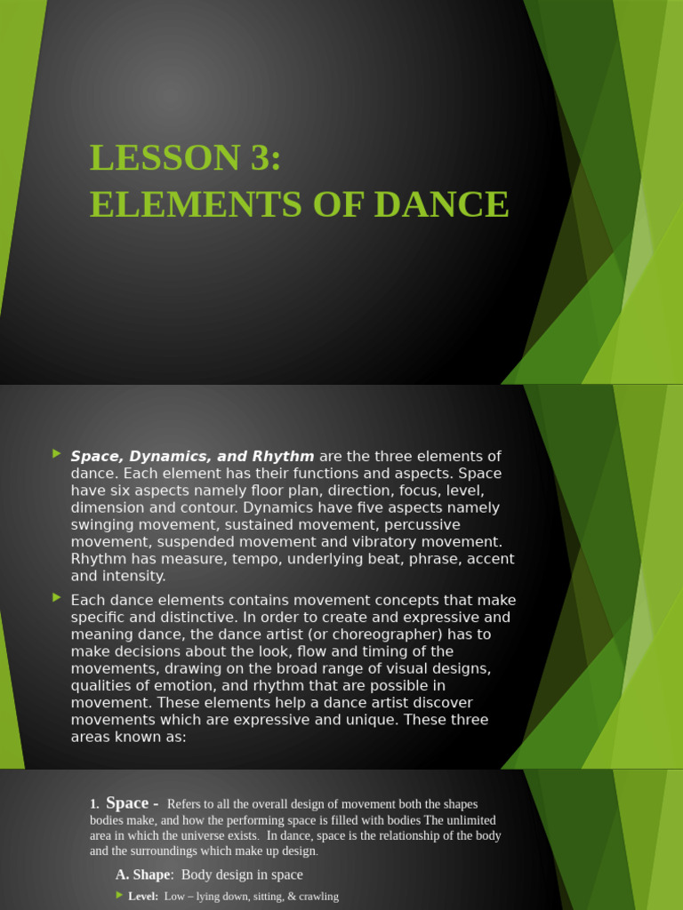 Elements of Dance: Space, Time, Energy | PDF | Tempo | Dances