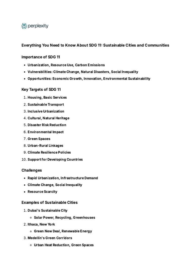 Everything You Need To Know About SDG 11 - Sustaina | PDF