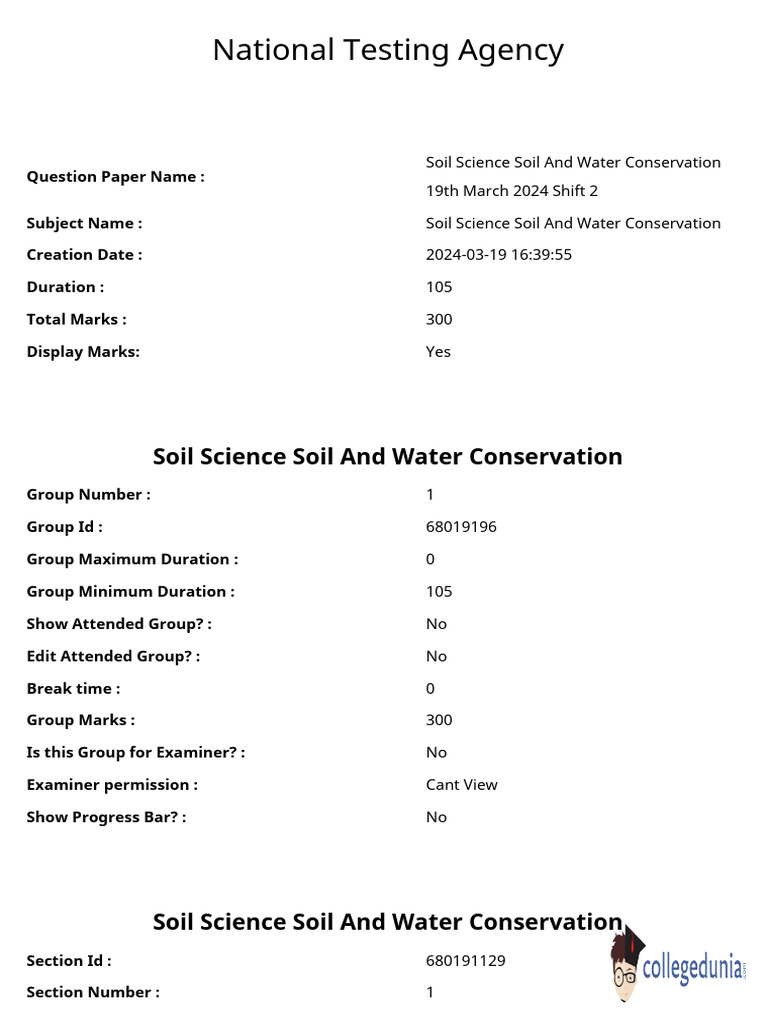 Soil Science Paper | PDF | Multiple Choice | Methodology