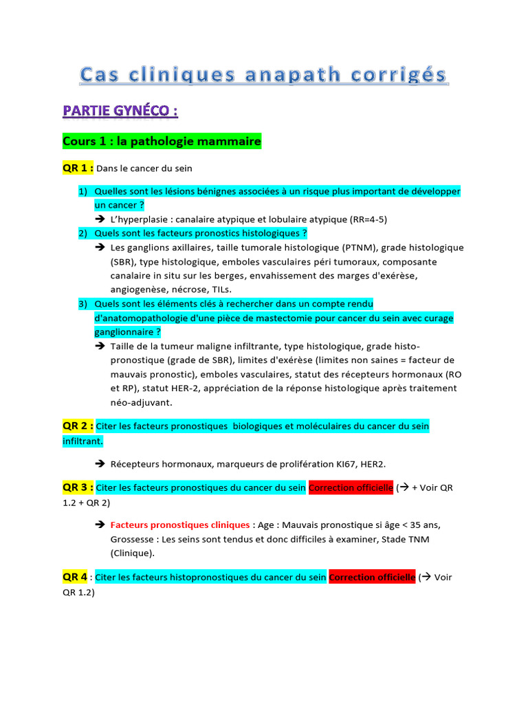 Cas Cliniques Anapath Corriges | PDF | Rectocolite hémorragique ...