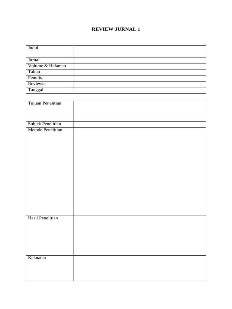 Contoh Review Jurnal Buat Uas | PDF
