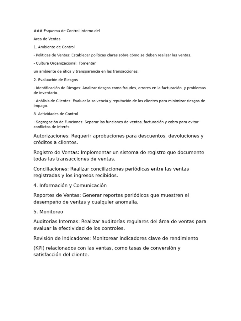Control Interno: Ventas, Compras y Nómina | PDF | Indicador de ...