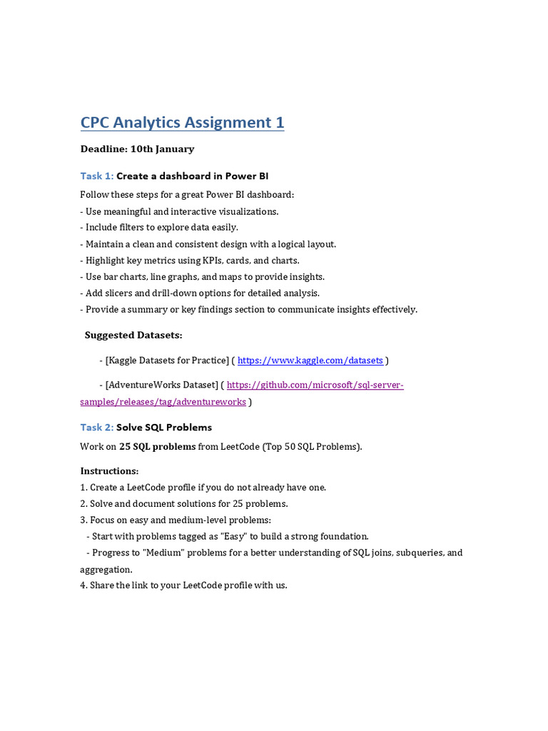 CPC Analytics Assignment 1 | PDF