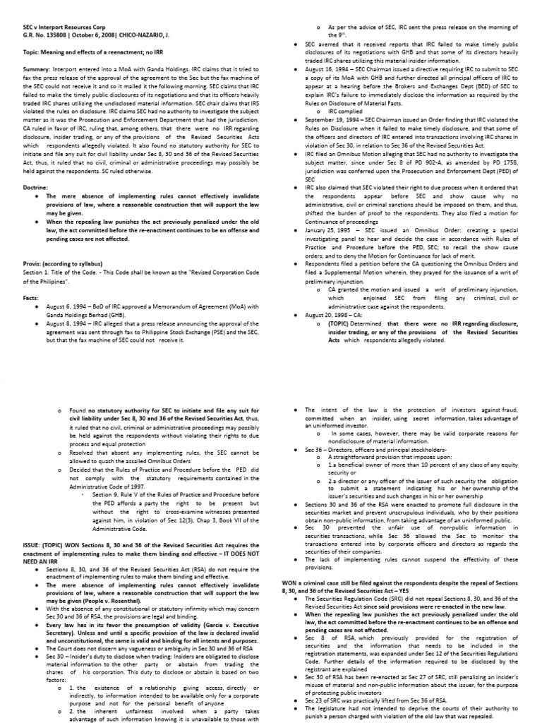 SEC Vs Interport Resources Corp | PDF | U.S. Securities And Exchange ...