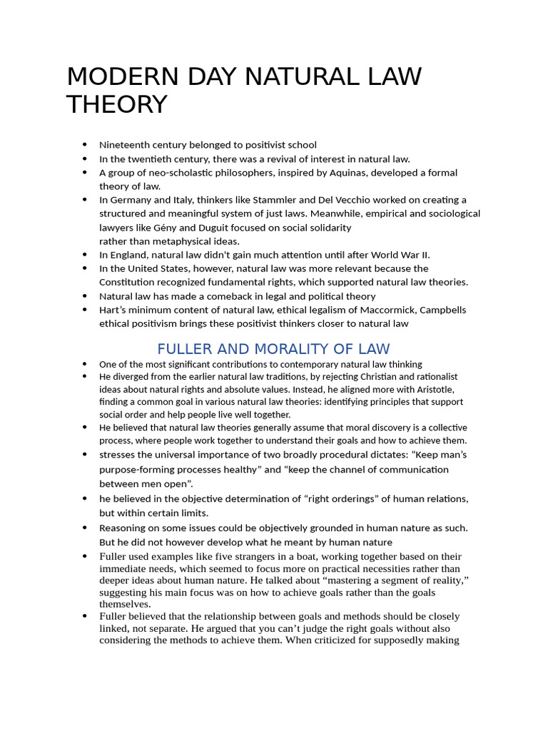 Modern Natural Law Theory Overview | PDF | Justice | Crime & Violence