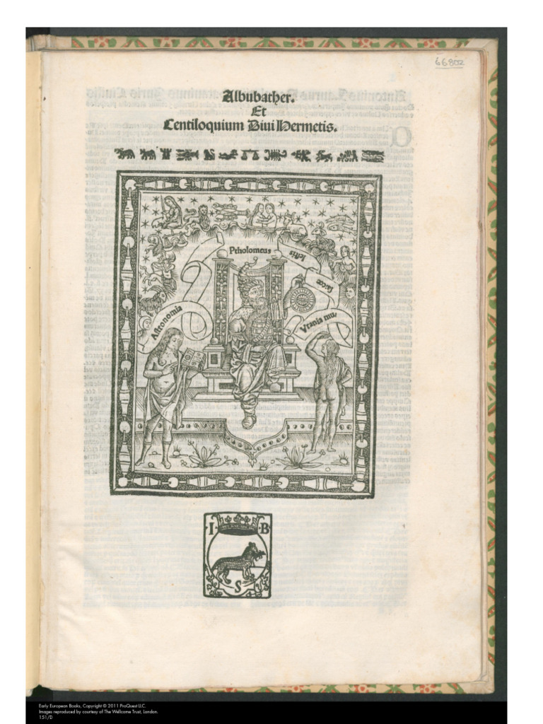 1501 - Albubather (Liber Nativitatum) - Et Centiloquium Divi Hermetis. - Hasan Ibn Al-Hasib | PDF