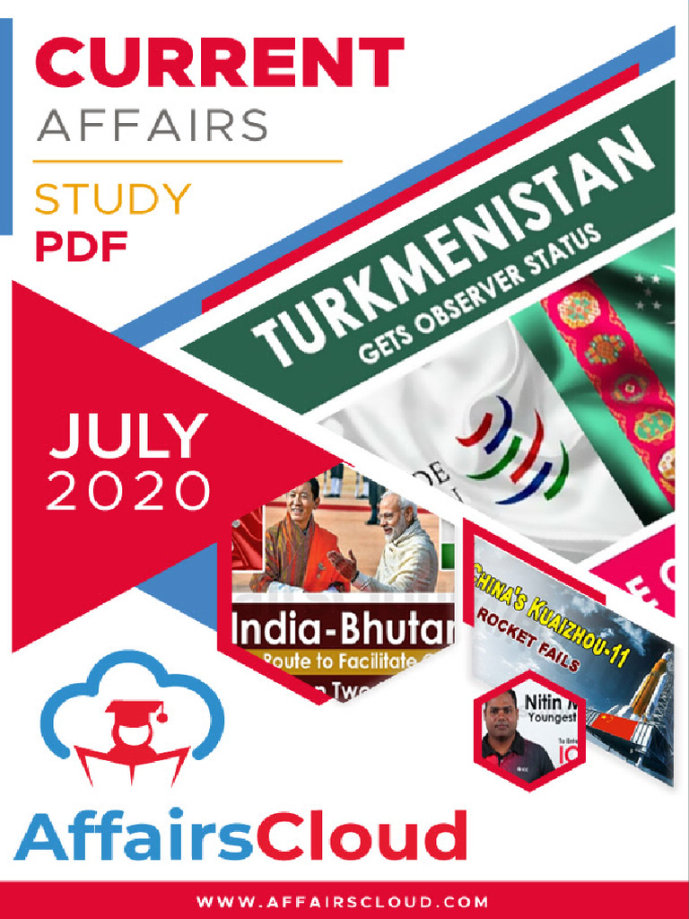 Current Affairs Study PDF - July 2020 by AffairsCloud | PDF ...