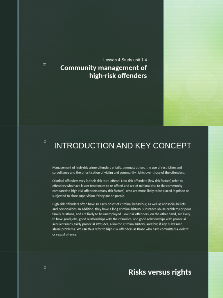 LESSON 4-Community Management of High-risk Offenders ...