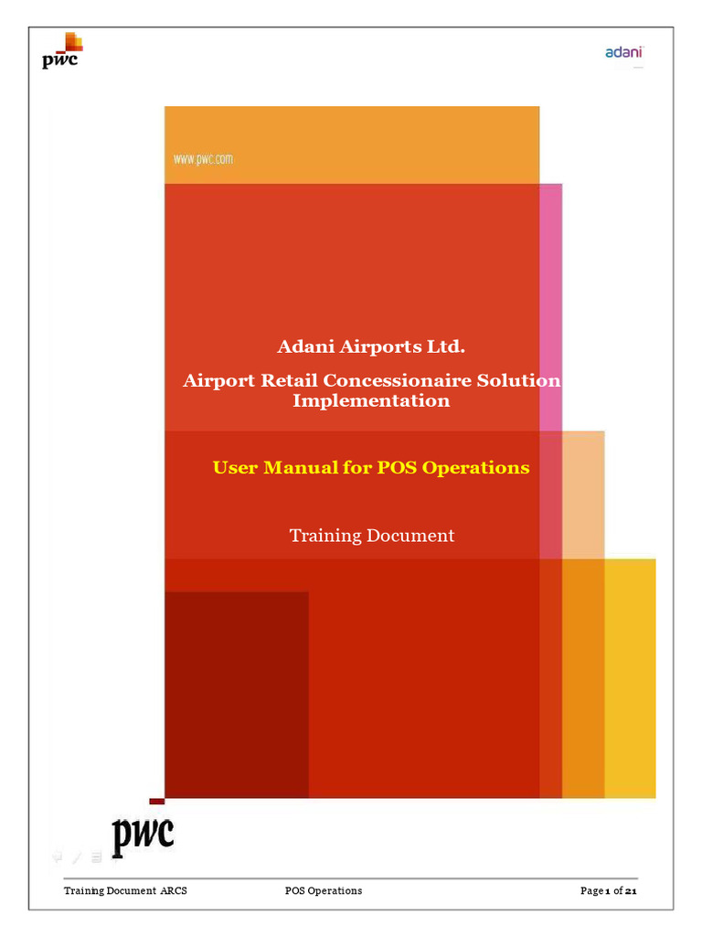 POS Operations User Manual for ARCS | PDF | Point Of Sale | Computing
