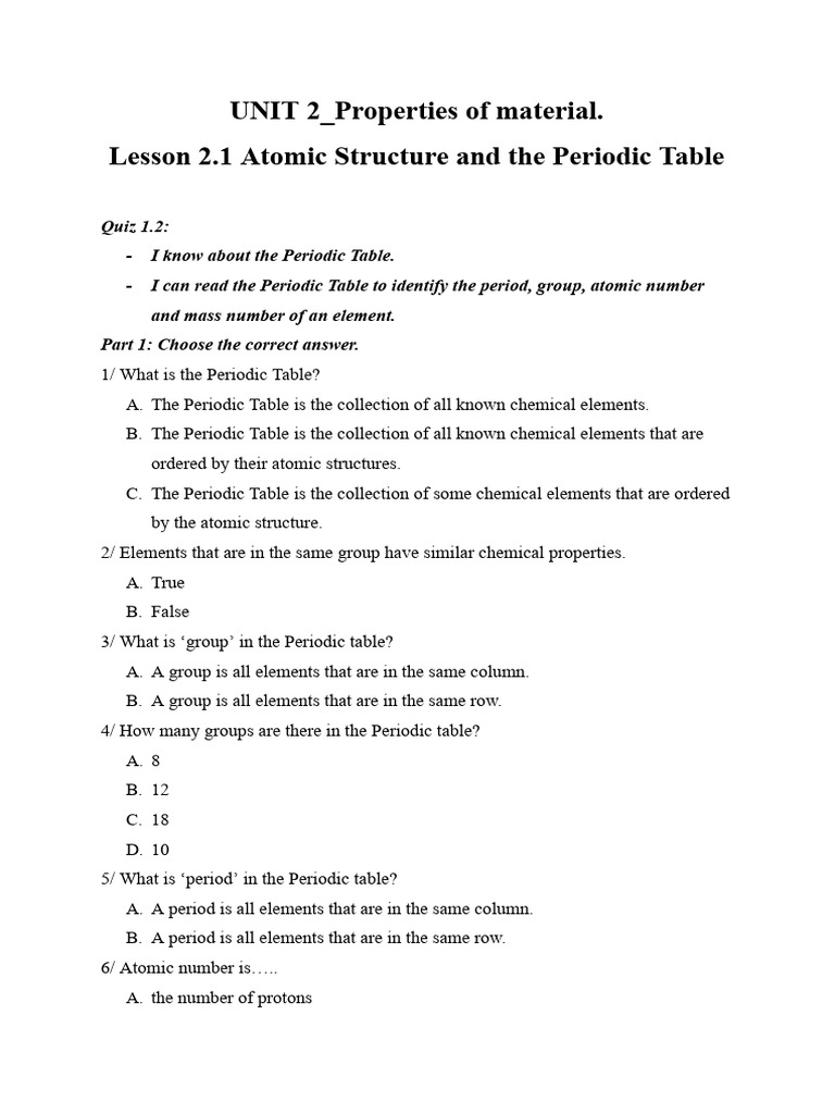 Unit 2_Quiz 1.2 | PDF