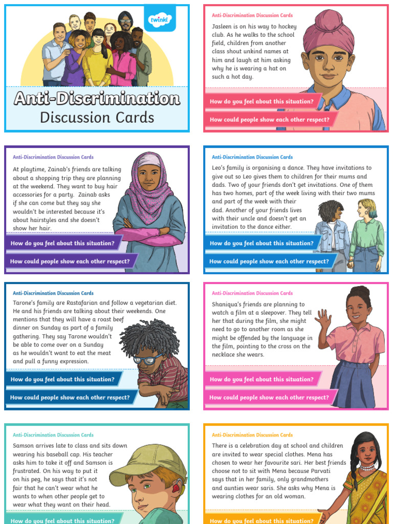 Anti-Discrimination Discussion Cards | PDF