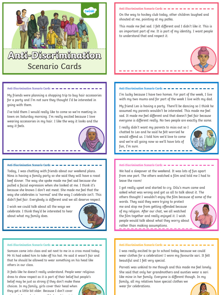 Anti-Discrimination Scenario Cards | PDF