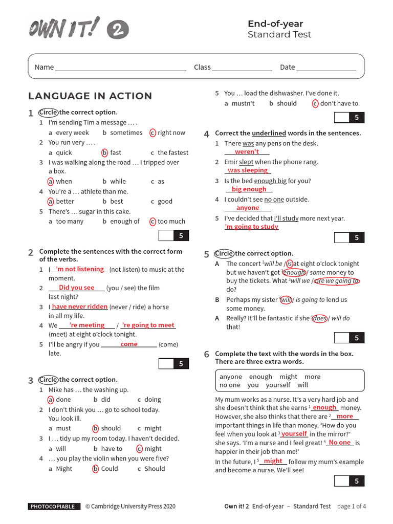 End_of_Year_Test_Standard_with_answers | PDF
