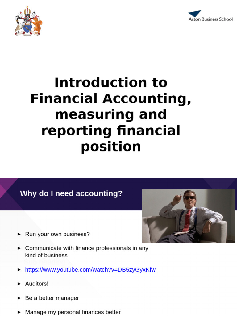 Lecture 1 - Introduction To Financial Accounting and The SOFP-BX | PDF ...