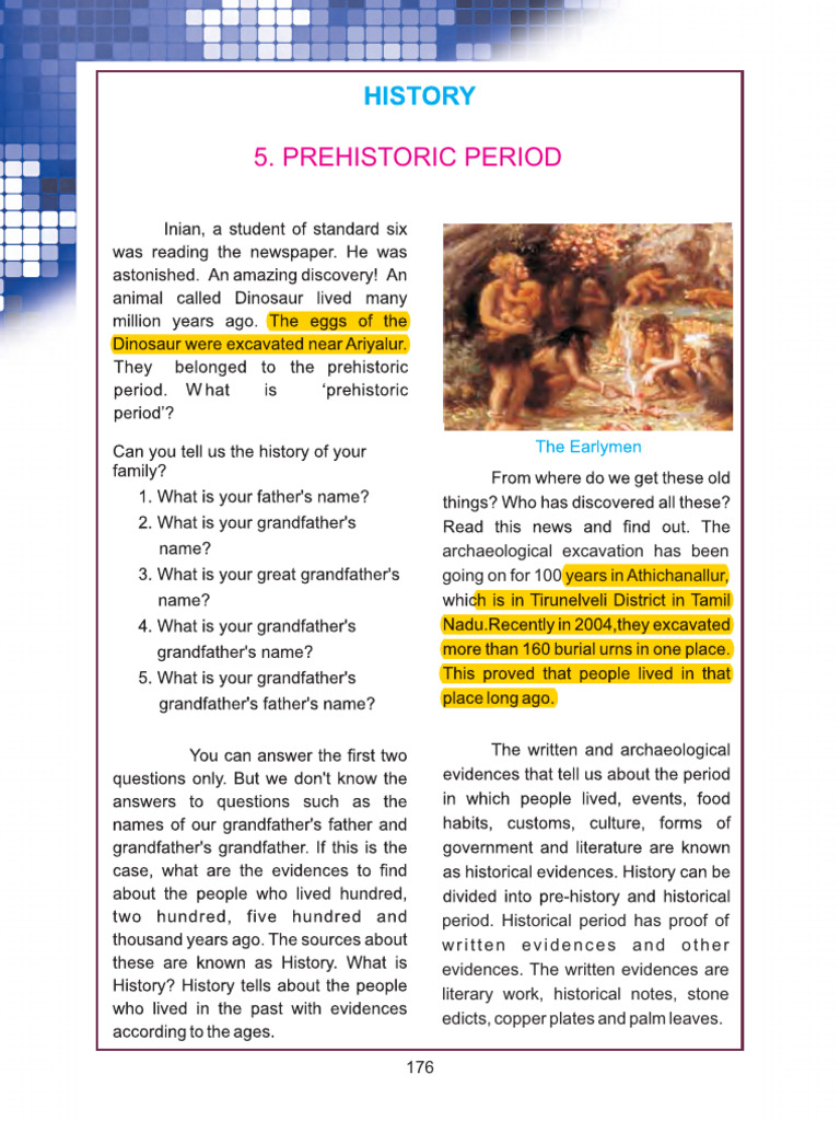 History Class6 TN Board | PDF | Stone Age