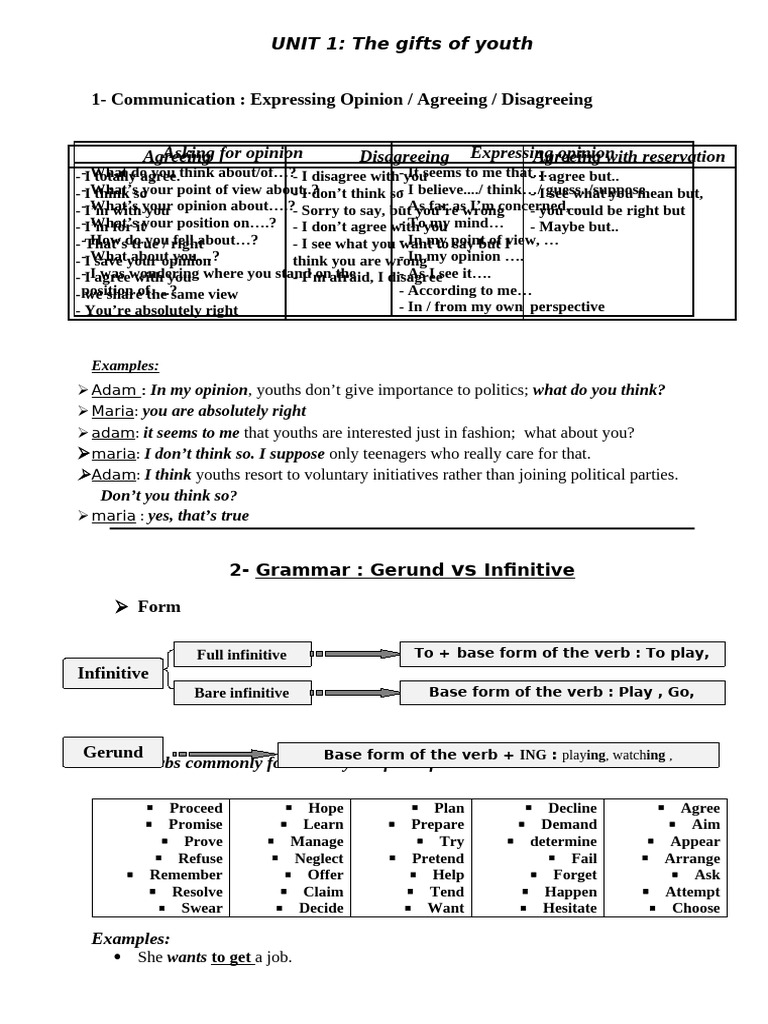 UNIT 1 The Gifts of Youth | PDF | Adjective | Linguistic Typology