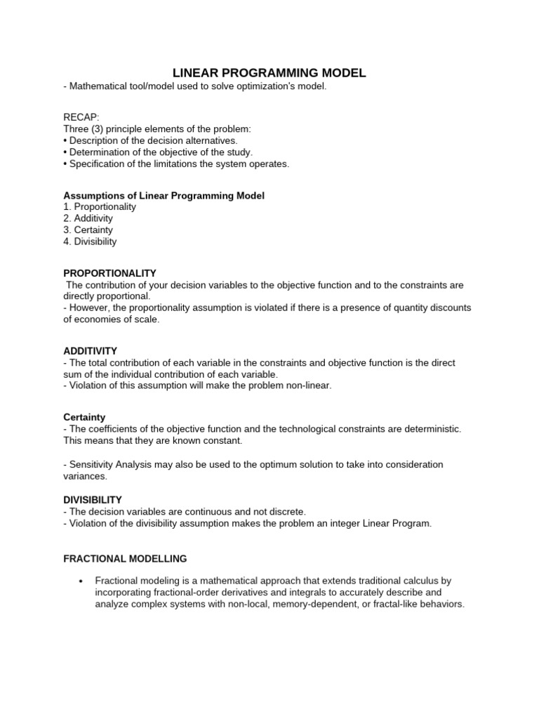 Understanding Linear Programming Models | PDF
