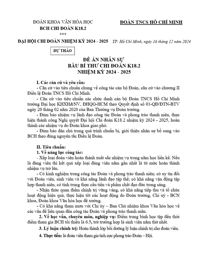 [Mau] de an Nhan Su Bi Thu Chi Doan | PDF