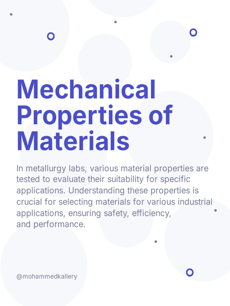 Mechanical Properties of Materials | PDF | Deformation (Engineering ...