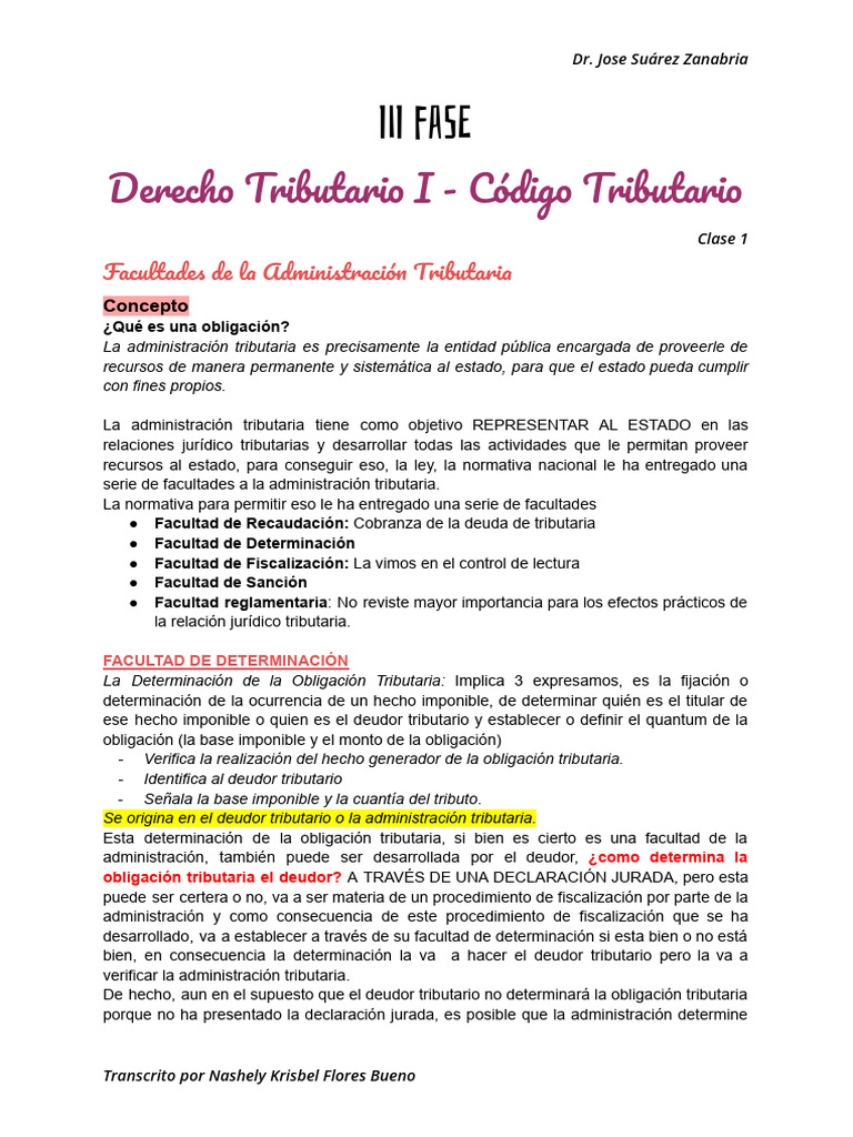 Derecho Tributario I - TERCERA FASE | PDF | Pagos | Multa (pena)