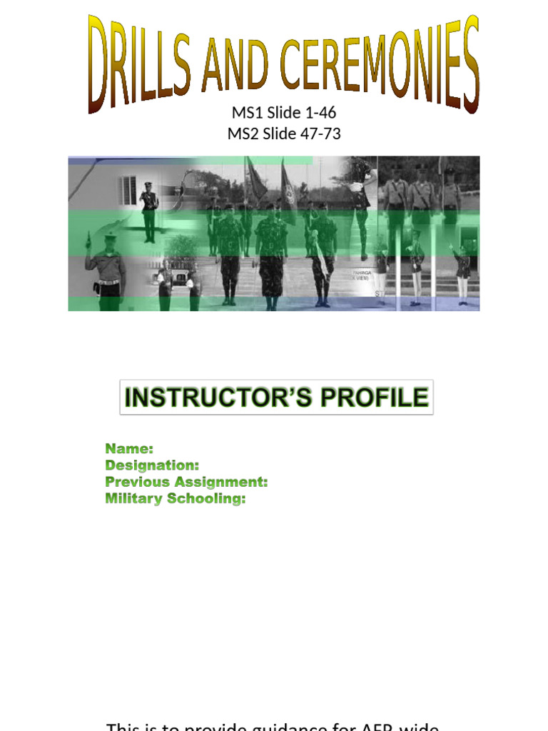 Battalion Ceremonial Parade Training | PDF | Hand | Company (Military Unit)