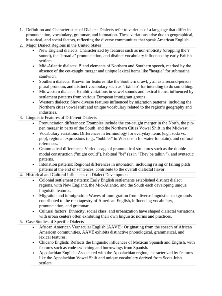 Definition and Characteristics of Dialects | PDF | English Language ...