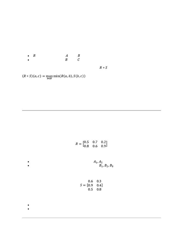 Max-min Composition and Max-product Composition | PDF | Fuzzy Logic | Matrix Theory