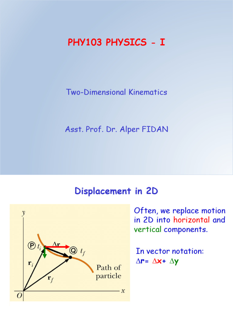 Two Dimentional Kinematics | PDF | Trigonometry | Acceleration