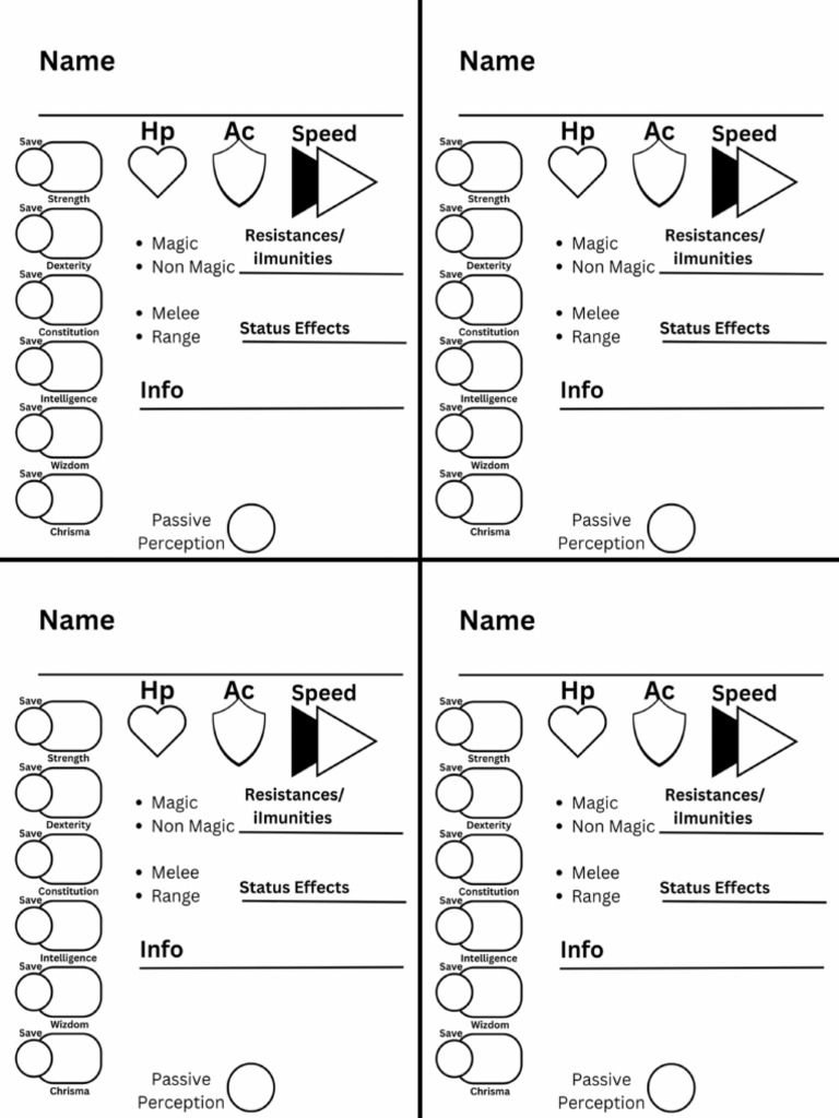DND GM Player Quick Reference Sheet | PDF