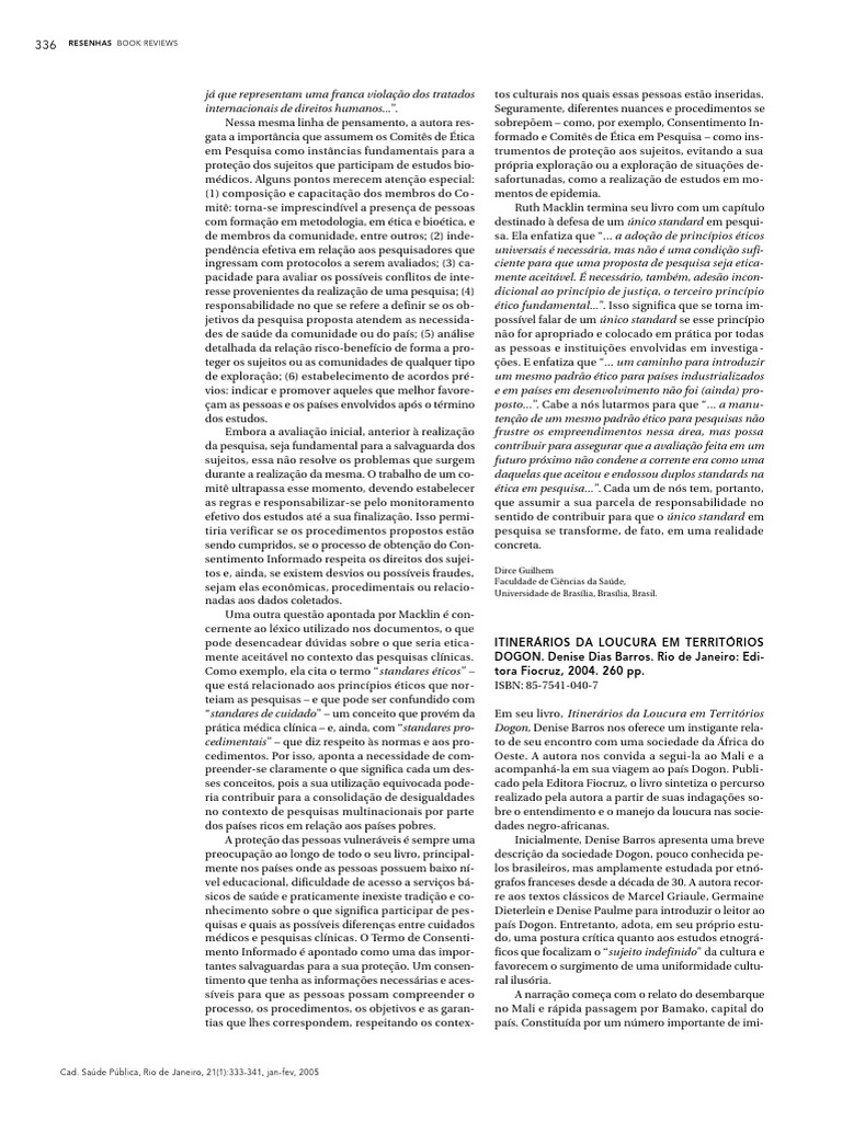 Itinerarios_da_loucura_em_territorios_Dogon (1) | PDF | HIV/AIDS | Brasil