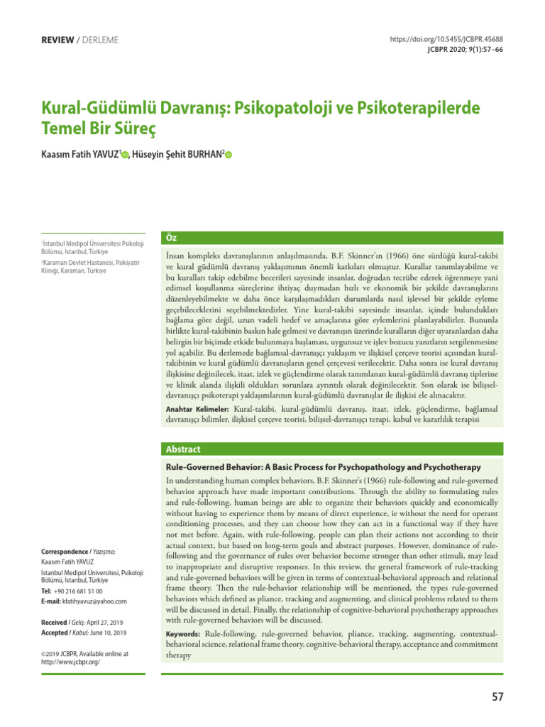 Kural Güdümlü Davranış Review | PDF