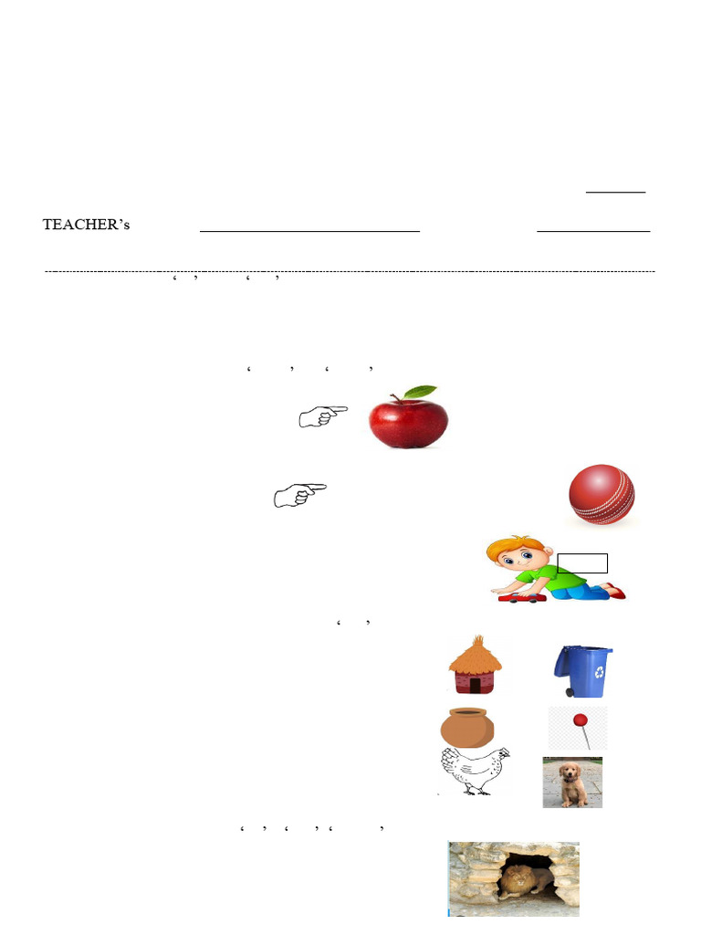 UKG English Question Paper Term 2 | PDF
