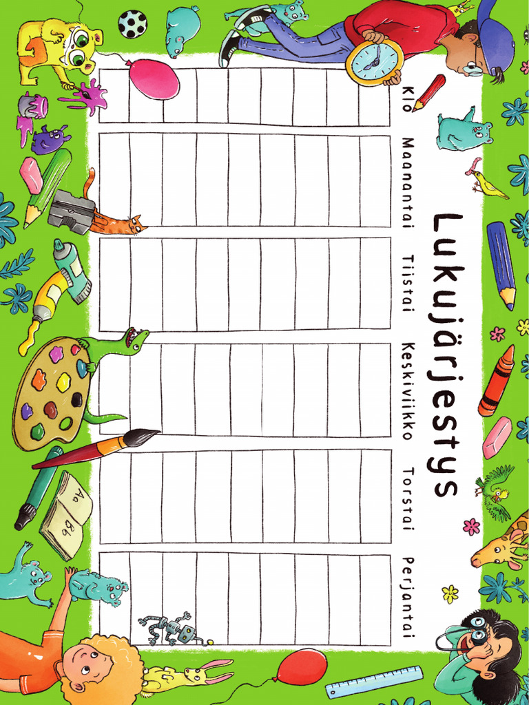 Tarinoiden Aapinen Lukujarjestys Vari | PDF