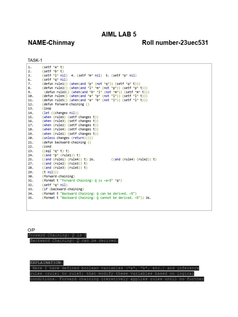 AIML Lab5 Chin | PDF