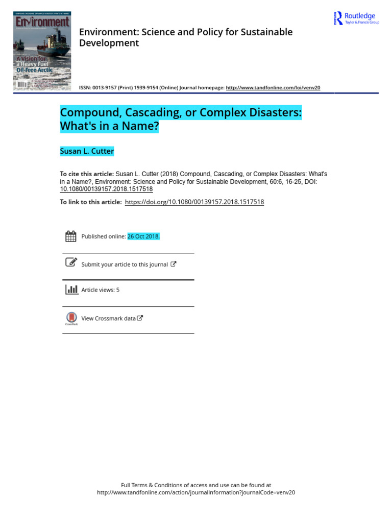 Compound, Cascading, or Complex Disasters-Whats in A Name-Cutter-2018 ...